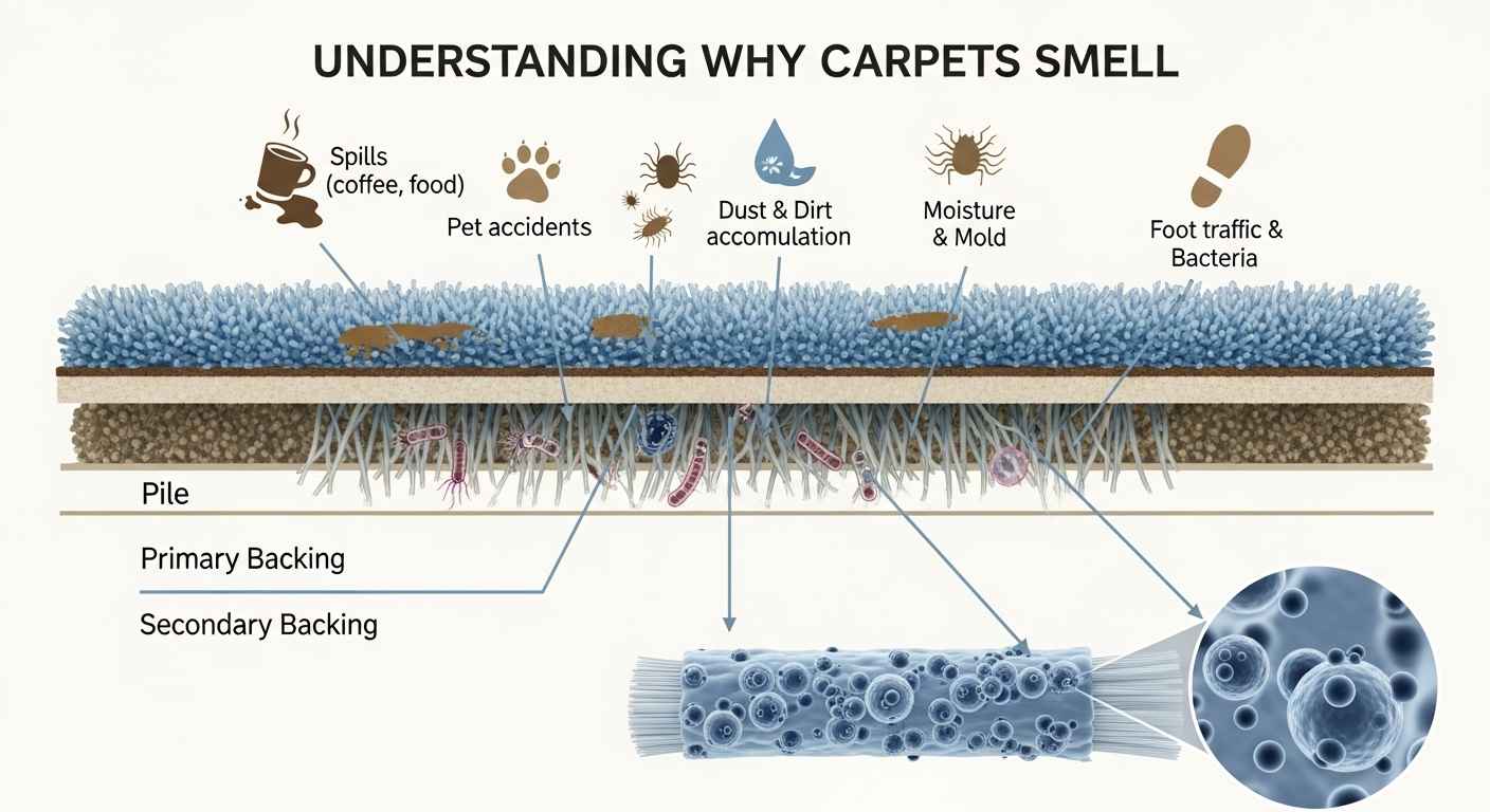 Why Carpets Smell and How to Remove Odours